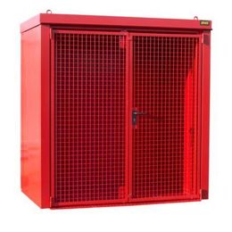 Gasflaschencontainer Bauer GFC-B M1, B 1175 x T 2120 x H 2265, f&uuml;r 28 Gasflaschen, feuerbest&auml;ndig, abschlie&szlig;bar, rot