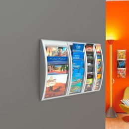 PAPERFLOW Prospektwandhalter Quickfit, DIN A4 quer, alufarben
