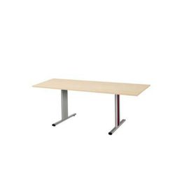 Sch&auml;fer Shop Sch&auml;fer Shop Select Besprechungstisch Planova Basic, Rechteck, T-Fu&szlig;, B 1800 x T 800 x H 717 mm, Ahorn/wei&szlig;aluminium RAL 9006