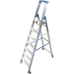 Krause Alu-Stufenstehleiter, fahrbar, 7 Stufen