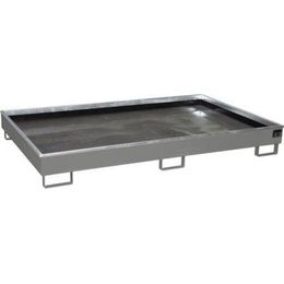 Bauer Regalwanne RW 2200-2 PE, mit PE-Einsatz, L 2165 x B 1315 x H 510 mm, mausgrau RAL 7005