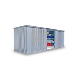 Materialcontainer MC 1600, verzinkt, montiert, mit Holzfu&szlig;boden