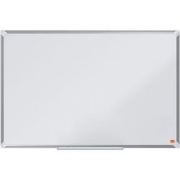 NOBO Whiteboard Premium Plus, Stahl nanobeschichtet, magnethaftend, B 1800 x H 900 mm, inkl. abnehmbarer Stiftablage und 1 Boardmarker