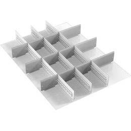 Schubladeneinsatz treston, 2 Unterteiler & 9 Mittelplatten, B 550 mm, f&uuml;r Serie 55 mit H 100 mm