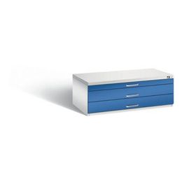 Planschrank aus Stahl, f&uuml;r Formate bis DIN A1, 3 Schubladen