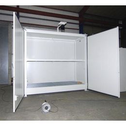 Isolierter Regalcontainer Bauer CEH 36-2, Stahl, Doppelfl&uuml;geltor, B 3850 x T 1500 x H 3550 mm, wei&szlig;