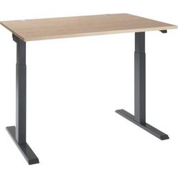Sch&auml;fer Shop Sch&auml;fer Shop Select Schreibtisch ERGO-T 2.0, elektrisch h&ouml;henverstellbar, Rechteck, T-Fu&szlig;, B 1200 x T 800 x H 715-1205 mm, Eiche/anthrazit