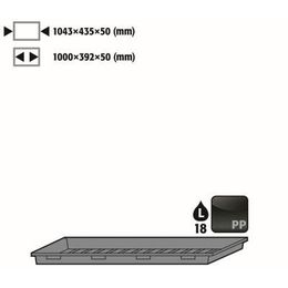 Einlegewanne f&uuml;r ASECOS Sicherheitsschr&auml;nke der Q30, Q90 und S90 Serie, Polyethylen, schwarz, B 1043 x T 435 x H 50 mm, 18 l