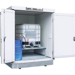 Gefahrstoffcontainer SAFE Tank 400 KTC, isoliert, RAL 9002 grauwei&szlig;, B 2100 x T 2170 x H 2650 mm