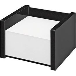 Zettelbox Wedo Black Office, schwarz mattiert/gl&auml;nzend, mit 500 Notizblatt