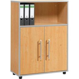 Sch&auml;fer Shop Sch&auml;fer Shop Select Kombischrank Moxxo IQ, Holz, 2 Fl&uuml;gelt&uuml;ren, 1 offenes Fach, 3 OH, B 801 x T 362 x H 1115 mm, Buche-Dekor
