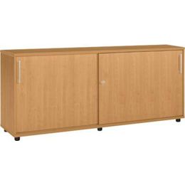 Sch&auml;fer Shop Sch&auml;fer Shop Select Anstellschiebet&uuml;renschrank, aus Holz, 2 Fachb&ouml;den, B 1600 mm x T 421 x H 750 mm, Buche