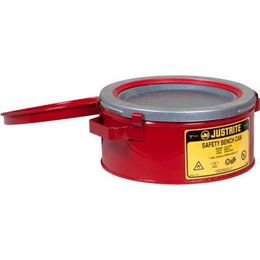 Justrite Kleinteilereiniger aus Stahlblech PREMIUM LINE, rot, &oslash; 238 x H 114 mm, 4 l