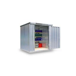 Materialcontainer MC 1200, verzinkt, montiert, mit Holzfu&szlig;boden