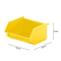 Sch&auml;fer Shop Sichtlagerkasten SSI Sch&auml;fer Serie PROFI LF 110, Polypropylen, L 92 x B 102 x H 51 mm, 0,26 l, gelb