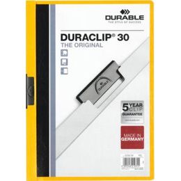 Durable Klemmmappe Duraclip, DIN A4, Kunststoff, mit Clip, gelb