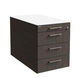 Rollcontainer SOLUS PLAY, 1 + 3 Sch&uuml;be, mit Griff, B 430 x T 777 x H 562 mm, Mooreiche