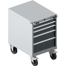 Sch&auml;fer Shop Sch&auml;fer Shop Select Schubladenschrank mit Rollen WSK 27-36, 5 Sch&uuml;be, bis 200 kg, B 564 x T 725 x H 920 mm, wei&szlig;aluminium/anthrazitgrau