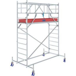 Alu-Fahrger&uuml;st Krause Serie 10, 200 kg/m&sup2;, h&ouml;henverstellbare Rollen, L 2500 x B 750 x H 4400 mm