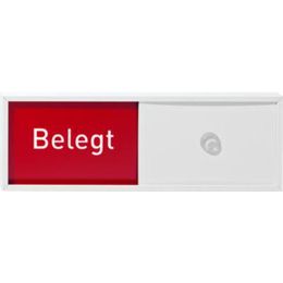 Schiebeschild Frei-Belegt f&uuml;r T&uuml;rschild Lyon, selbstklebend, B 150 x H 50 mm, wei&szlig;