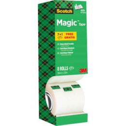 Scotch&reg; Magic Klebeband S, 8 x 19 mm x 33 m, 8 Rollen