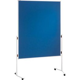 Franken Moderationstafel ECO, 1200 x 1500 mm, beidseitig, mit Rollen, blau/Filz, ECO-UMTF03R