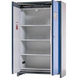 ASECOS Akku-Lagerschrank ION-PRO-90 PS, 4 Fachb&ouml;den gelocht + 1 Bodenauffangwanne, B 1193 x T 615 x H 1953 mm