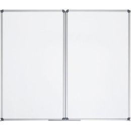 Whiteboard-Klapptafel Maulstandard, grau kunststoffbeschichtet, magnethaftend, 2 Fl&uuml;gel, B 1500 x H 1000 mm