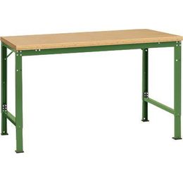 Manuflex Grundtisch UNIVERSAL Spezial, 1500 x 1000 mm, Multiplex natur, resedagr&uuml;n