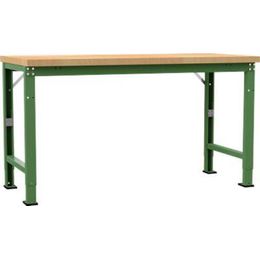 Manuflex Werkbank Profi Spezial, Tischplatte Multiplex, 1750 x 700 mm, resedagr&uuml;n