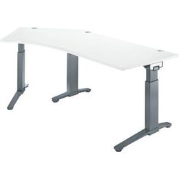Sch&auml;fer Shop Sch&auml;fer Shop Genius Schreibtisch ERGOSTYLE S, 135&deg;, C-Fu&szlig; Gestell, Ansatz links, manuell h&ouml;henverstellbar, melaminharzbeschichtet, B 2165 x T 800 x H 675-895 mm, wei&szlig;/anthrazit