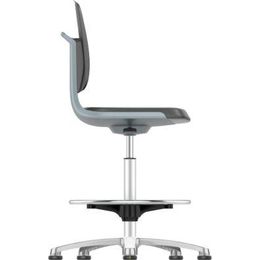 bimos Arbeitsdrehstuhl Labsit hoch, Kunstleder, Gleiter, B 450 x T 420 x H 520 - 770 mm, anthrazit