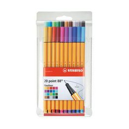 Stabilo&reg; Fineliner Point 88, 0,4 mm, farbsortiert, Etui &agrave; 20 St&uuml;ck