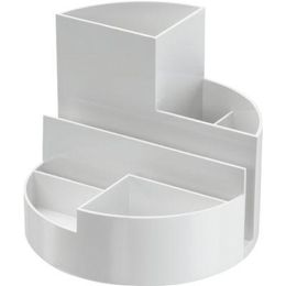 Stiftek&ouml;cher Maul Maulrundbox eco, 6 F&auml;cher inkl. Zettel- & Brieffach, &Oslash; 140 x H 125 mm, 90 % Recycling-Kunststoff, wei&szlig;