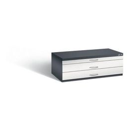 Planschrank aus Stahl, f&uuml;r Formate bis DIN A1, 3 Schubladen