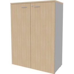 Schrank ARLON OFFICE, 3 Ordnerh&ouml;hen, abschlie&szlig;bar, B 900 x T 450 x H 1232 mm, Eiche-Dekor/alu