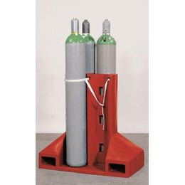 Gasflaschen-Transportgestell, Polyethylen, B 1120 x T 600 x H 1100 mm, bis 320 kg, 4 Flaschen &Oslash; 230 mm, mit Staplertaschen