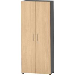 Sch&auml;fer Shop Sch&auml;fer Shop Select Schrank Start Off, 6 OH, abschlie&szlig;bar, B 800 x T 420 x H 2240 mm, Holz, graphit/ahorn