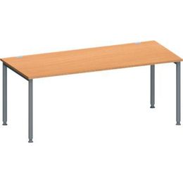 Sch&auml;fer Shop Sch&auml;fer Shop Genius Schreibtisch MODENA FLEX, 4-Fu&szlig;-Rundrohr, B 1800 x T 800 mm, Buche/anthrazit
