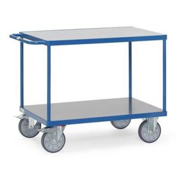 Tischwagen Fetra&reg;, 2 Etagen, Lenk- & Bockrollen, bis 600 kg, Ladefl&auml;chen aus Hart-PVC mit L 1000 x B 700 mm