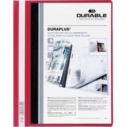 Durable Pr&auml;sentations-Sichthefter DURAPLUS extrabreit, PVC-Hartfolie, 25 St&uuml;ck, rot