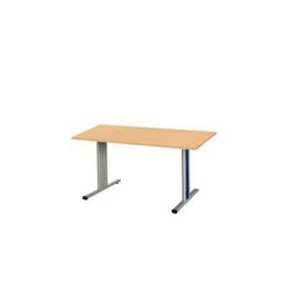 Schäfer Shop Schäfer Shop Select Besprechungstisch Planova Basic, Rechteck, T-Fuß, B 1400 x T 800 x H 717 mm, Buche/weißaluminium RAL 9006