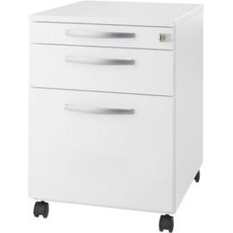 Sch&auml;fer Shop Sch&auml;fer Shop Select Rollcontainer Login, HR-Auszug+Utensilienauszug+Schublade, abschlie&szlig;bar, Holz, B 431 x T 580 x H 595 mm, wei&szlig;/wei&szlig;