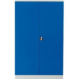 Stahlschrank, H 1950 x B 1200 x T 420 mm, lichtgrau 7035/enzianblau 5010