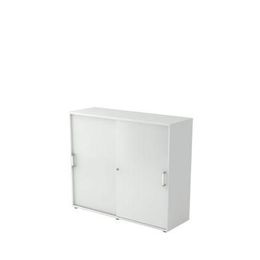 Schiebet&uuml;renschrank TARVIS, 3 Ordnerh&ouml;hen, B 1200 x T 400 x H 1100 mm, abschlie&szlig;- & stapelbar, lichtgrau