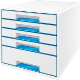 Leitz&reg; Schubladenbox WOW CUBE 5214, 5 Sch&uuml;be, DIN A4, Polystyrol, blau