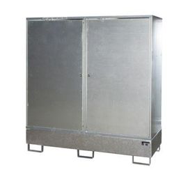 Gefahrstoffschrank Bauer GS-2, Stahlblech, unterfahrbar, f&uuml;r 2 x 200 l F&auml;sser, B 1680 x T 690 x H 1780 mm, verzinkt