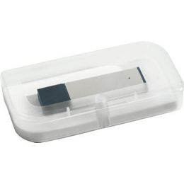 Geschenkbox f&uuml;r USB-Sticks, f&uuml;r 1 Stick einer Gr&ouml;&szlig;e bis max. L 90 x B 40 x H 18 mm, Magnetverschluss, Kunststoff, wei&szlig;-transparent, ohne USB-Stick
