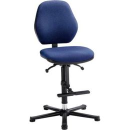 bimos Laborstuhl LEANOS 9131, mit Gleiter u. Aufstiegshilfe, Stoffpolster, Duotec blau