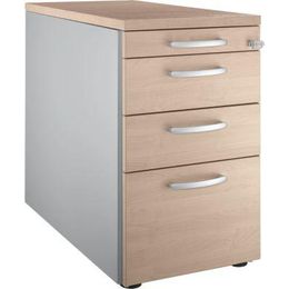Sch&auml;fer Shop Sch&auml;fer Shop Genius Standcontainer 1336, mit Griff rund, B 435 x H 717 mm, wei&szlig;alu/Eiche-Dekor